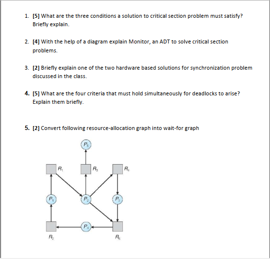 Solved 1. [5] What are the three conditions a solution to | Chegg.com