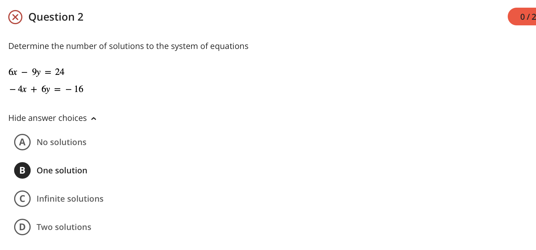 Solved Determine the number of solutions to the system of | Chegg.com