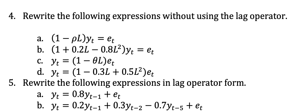 Solved 4. Rewrite the following expressions without using | Chegg.com