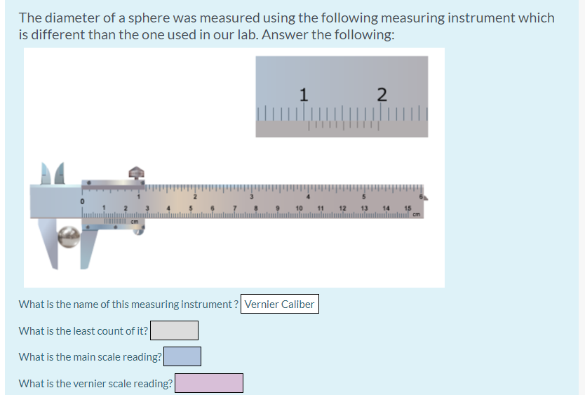 Solved The diameter of a sphere was measured using the | Chegg.com