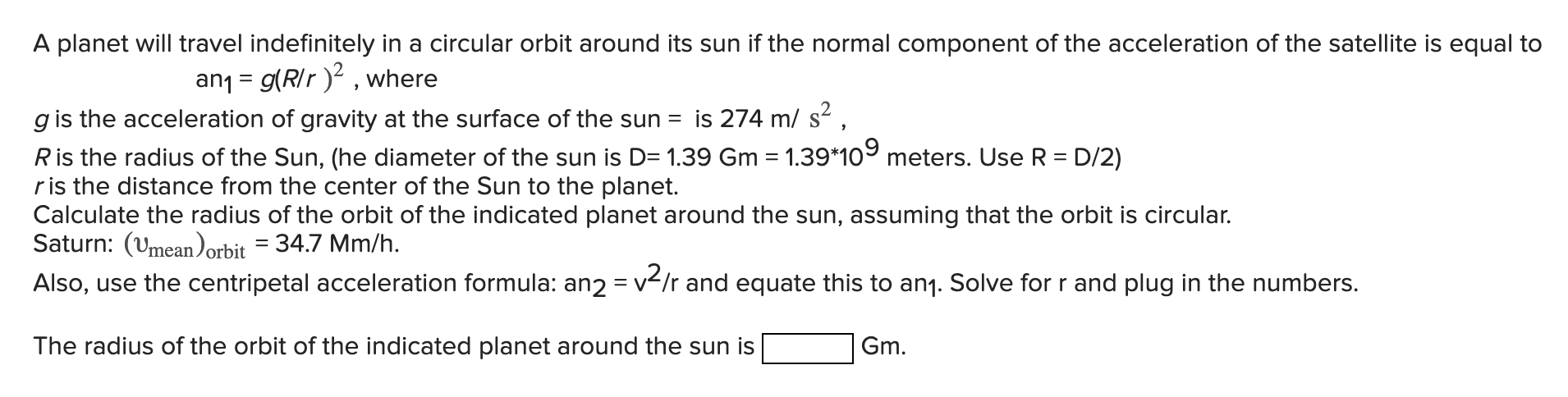 Solved A planet will travel indefinitely in a circular orbit | Chegg.com