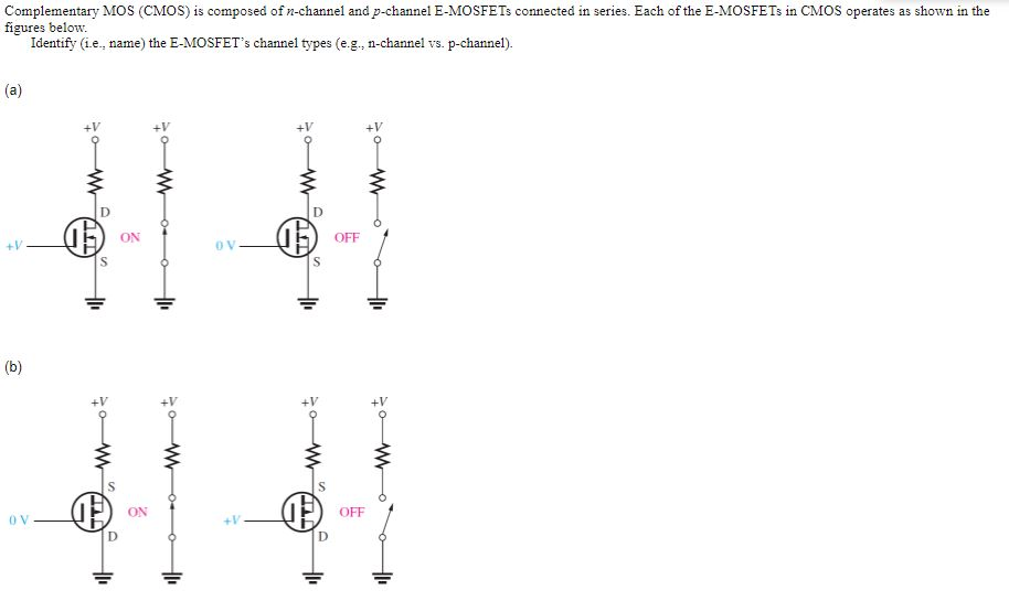 Solved Complementary MOS (CMOS) is composed of n-channel and | Chegg.com