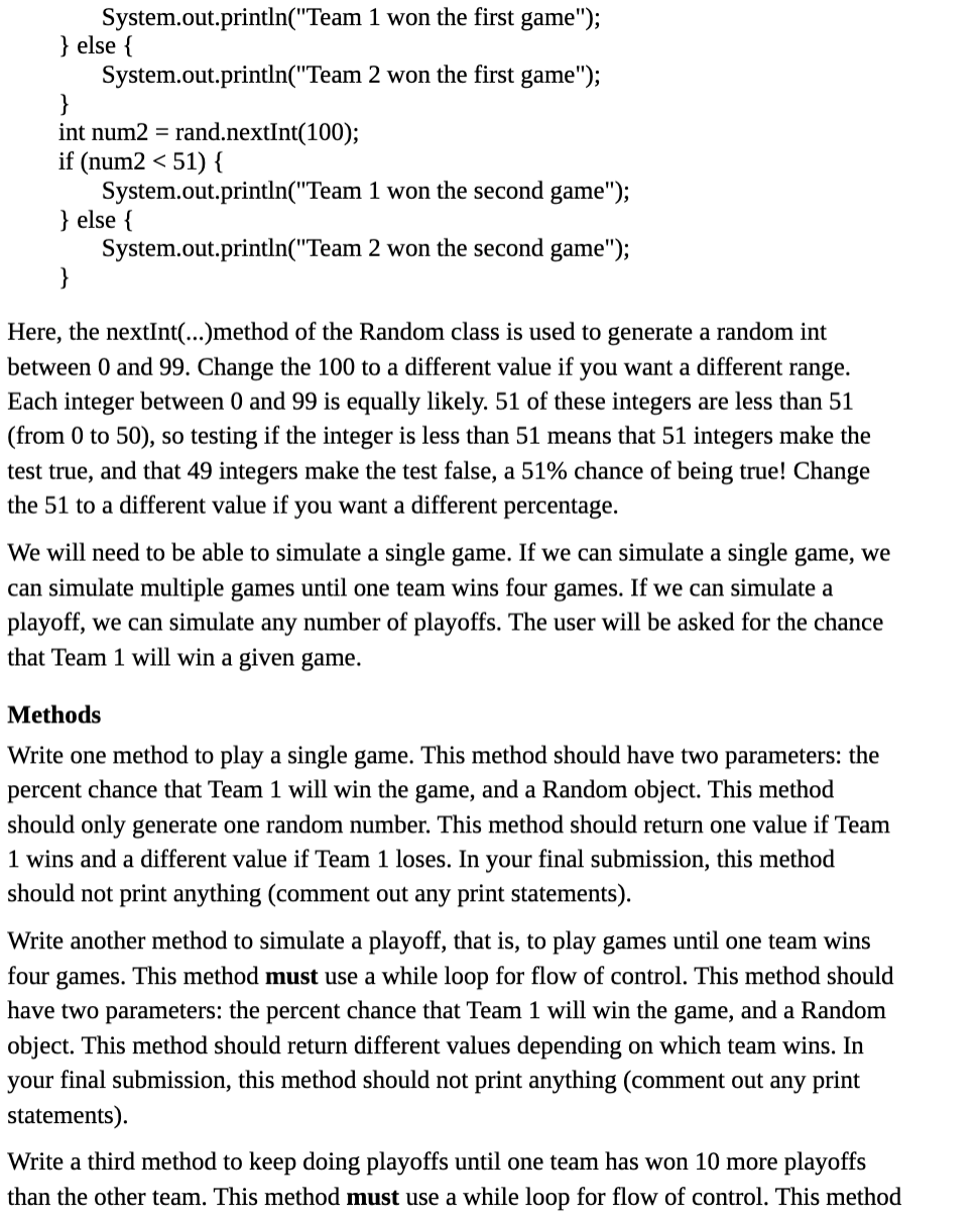 Solved Objectives •Call methods with parameters and return | Chegg.com