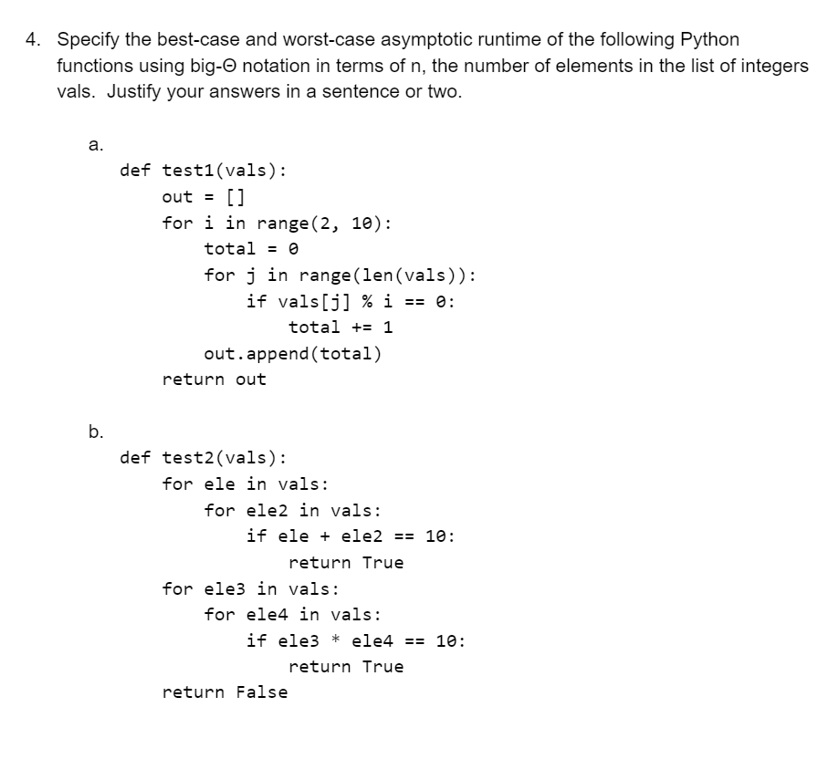 Solved Specify the best-case and worst-case asymptotic | Chegg.com