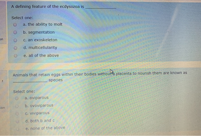 Solved Which of the following is a defining feature that | Chegg.com