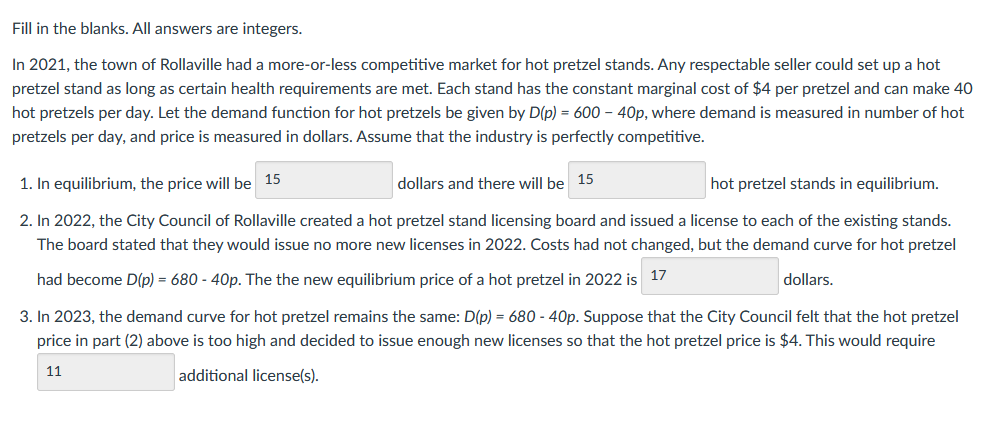 Solved Fill in the blanks. All answers are integers. In | Chegg.com