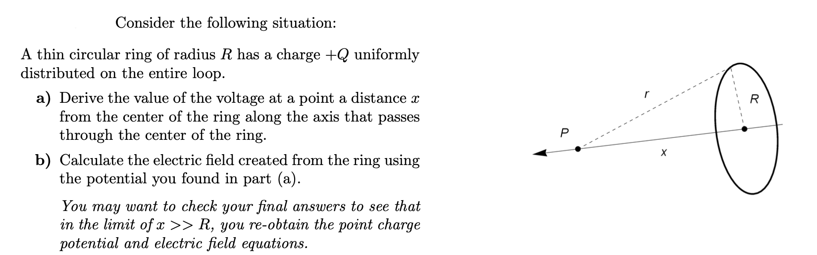 Solved Consider the following situation: r R A thin circular | Chegg.com