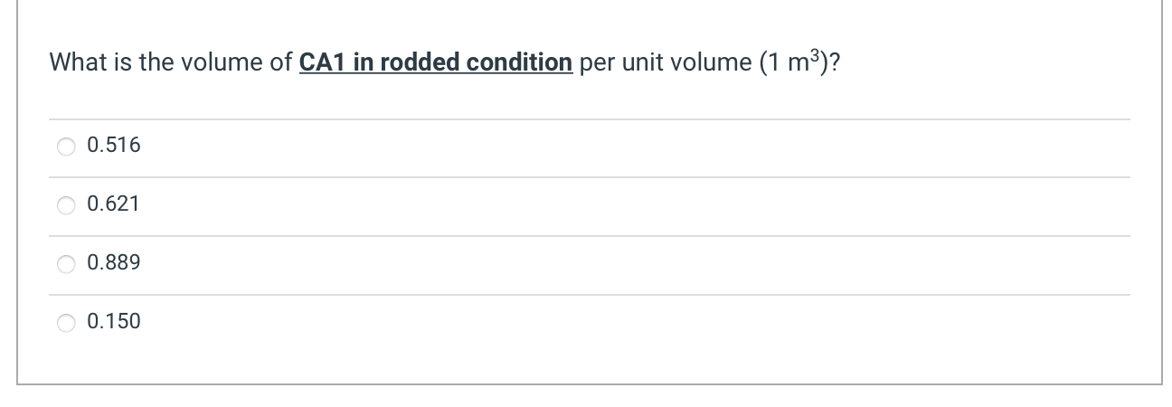 Solved Data from loose and rodded unit weight experiment for | Chegg.com