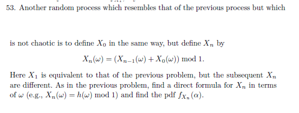 Solved 53. Another random process which resembles that of | Chegg.com