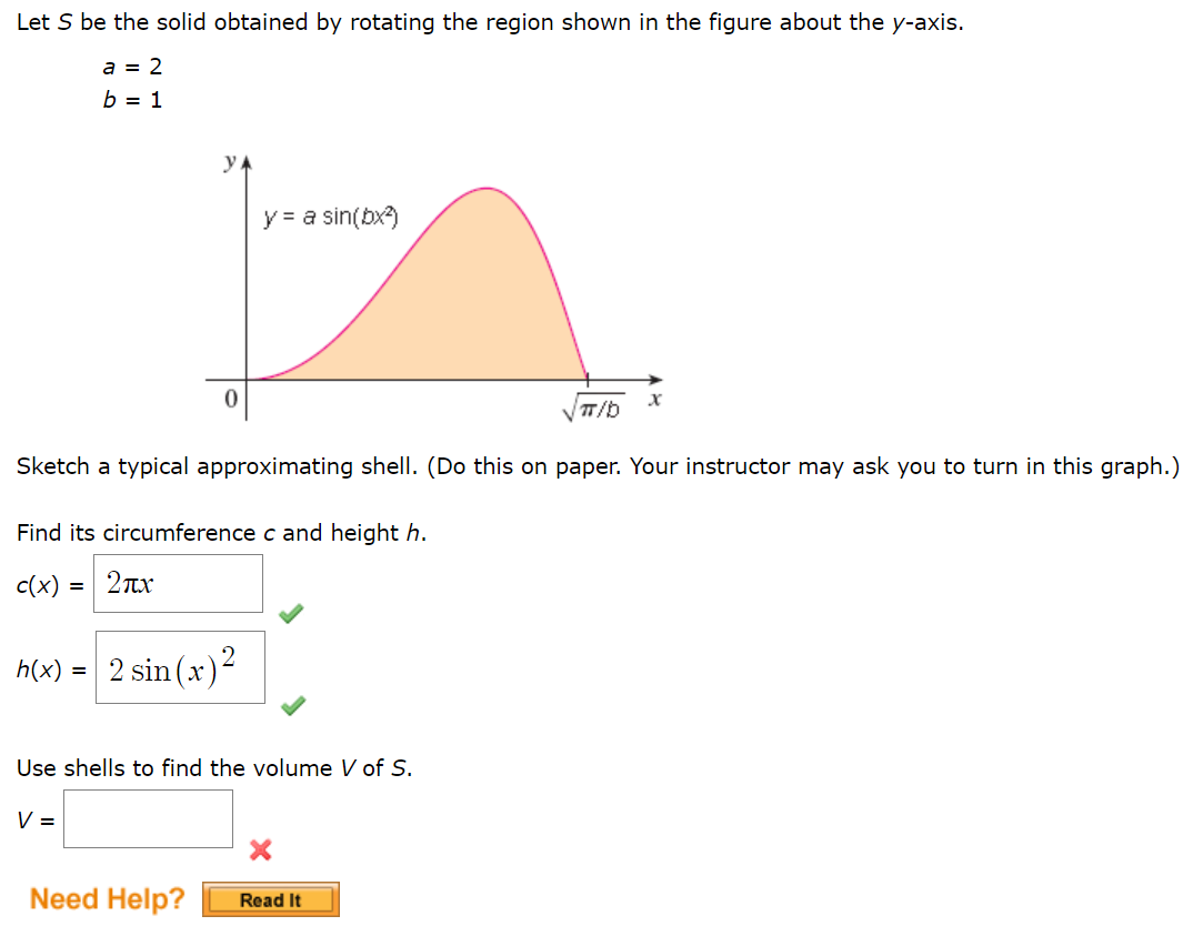 Solved Calc: Volume of a Solid by Rotation Please show all | Chegg.com