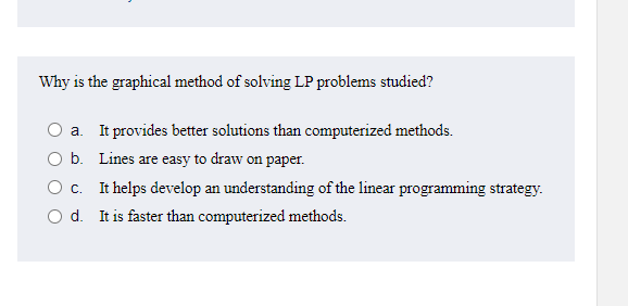 Solved Why is the graphical method of solving LP problems | Chegg.com