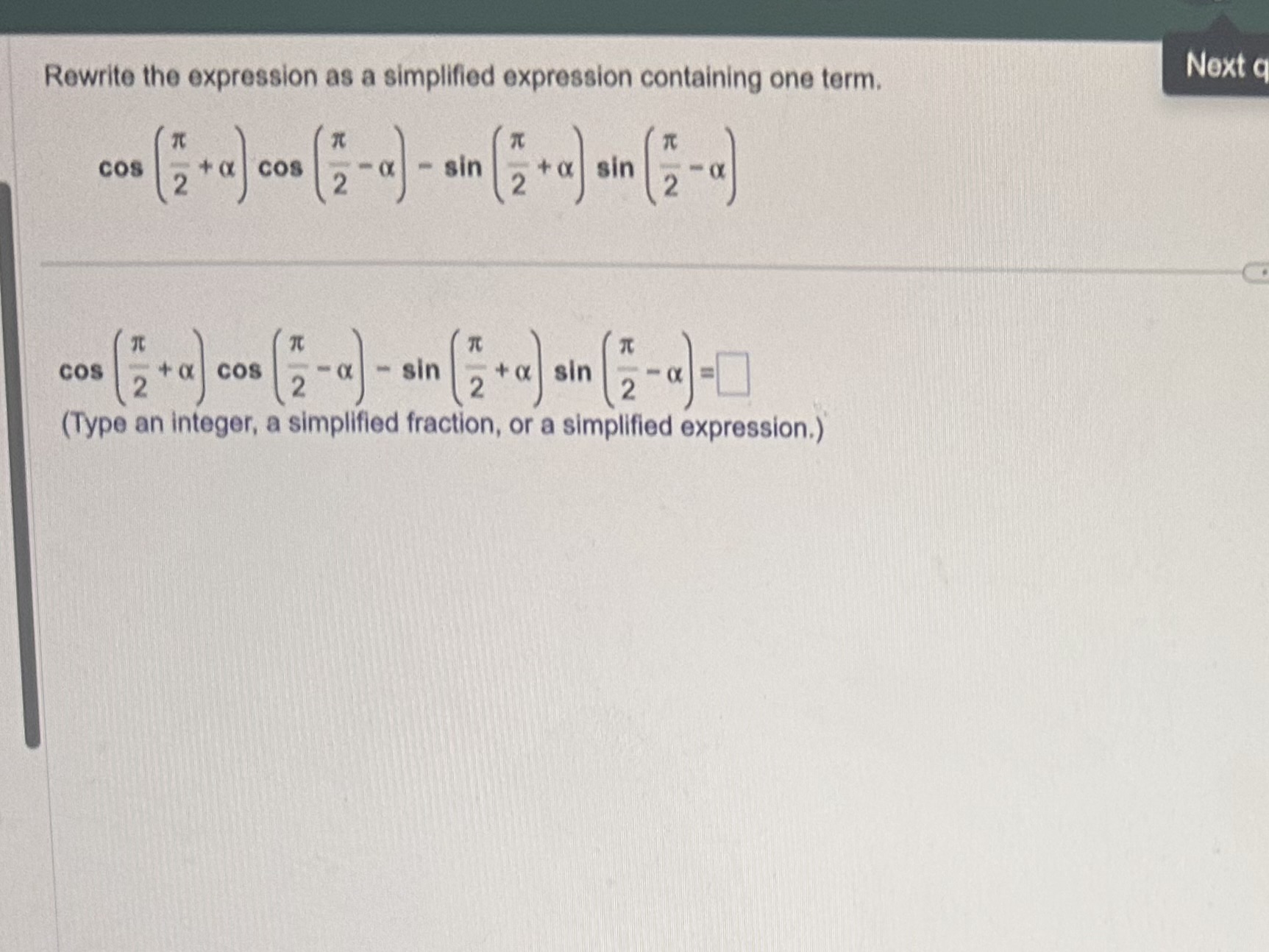 Solved Rewrite the expression as a simplified expression | Chegg.com