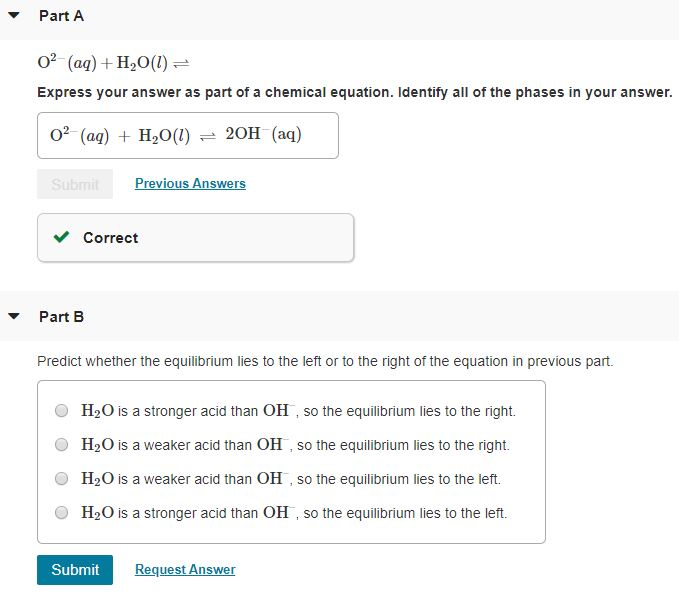 Solved Part A 02 (aq)+ H2O(l)- Express your answer as part | Chegg.com Solved Part A 02 (aq)+ H2O(l)- Express your answer as part | Chegg.com