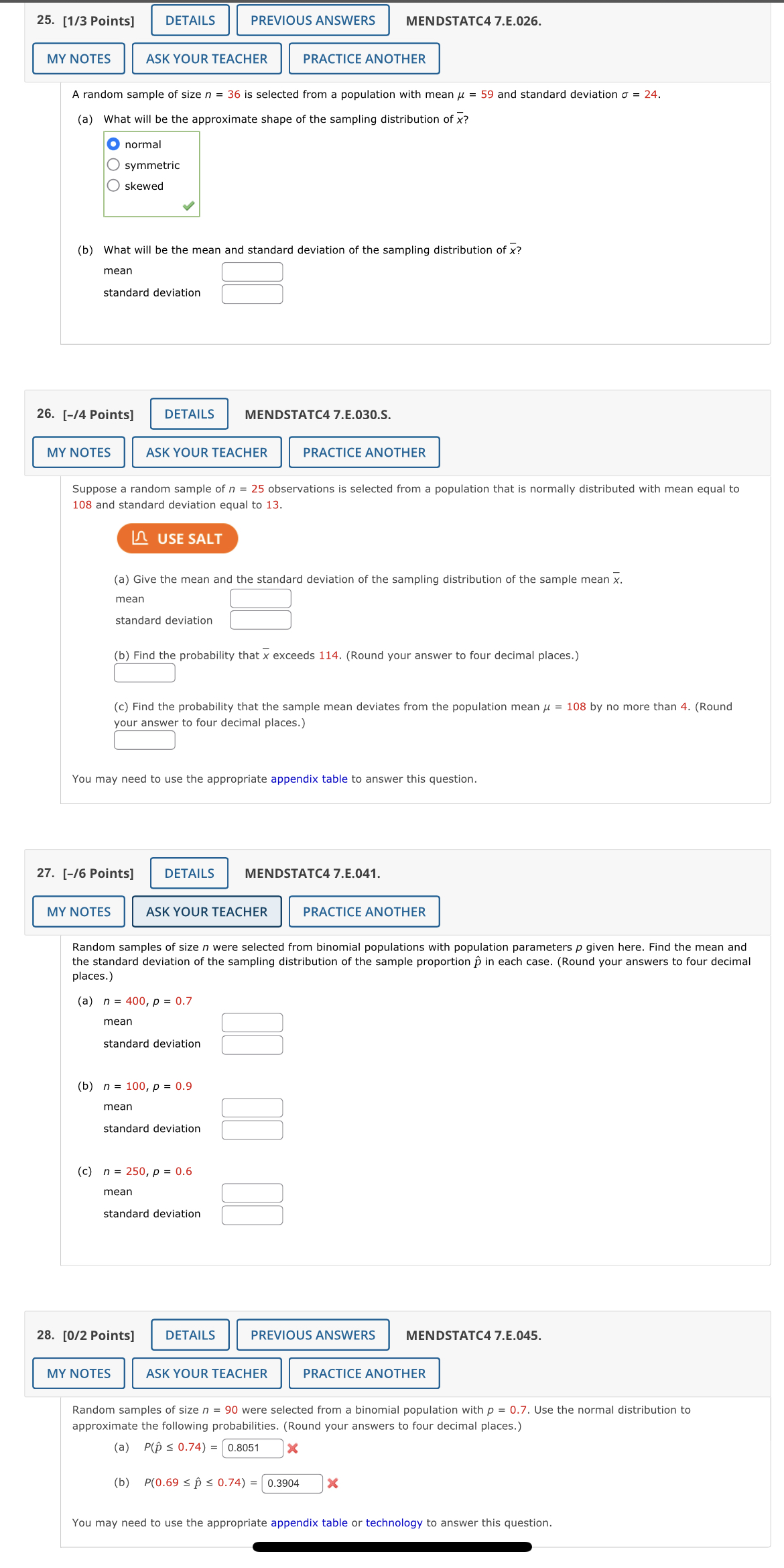 Solved A random sample of size n=40 is selected from a | Chegg.com