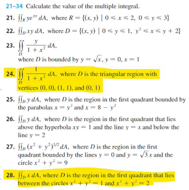 Solved 21-34 Calculate the value of the multiple integral. | Chegg.com
