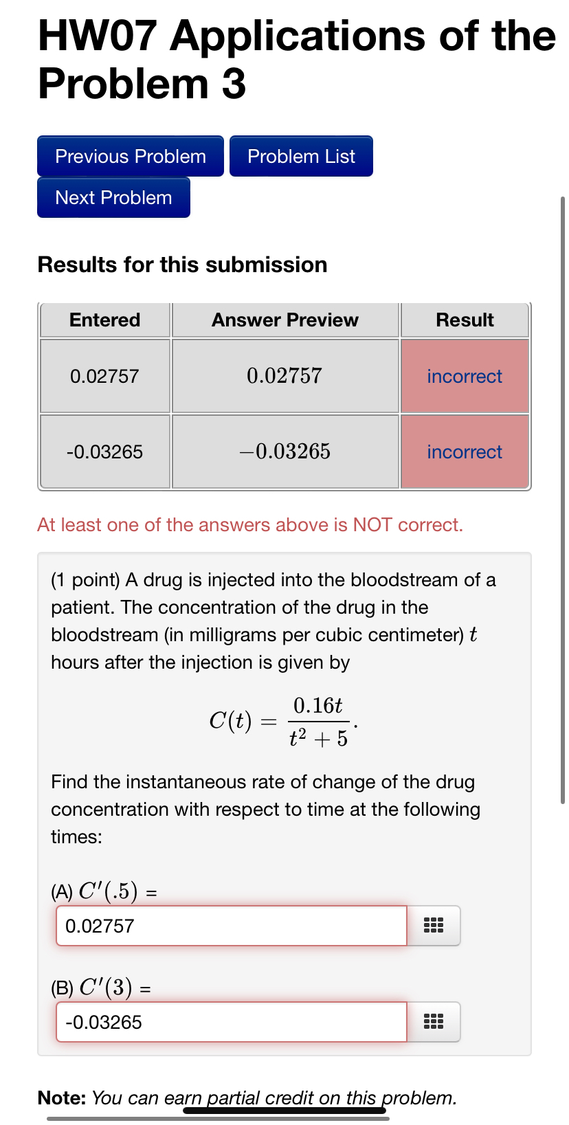 Solved HW07 ﻿Applications of ﻿theProblem 3Results for this | Chegg.com