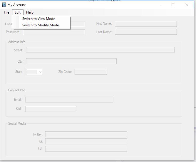 Solved For this lab, you will be creating an Account form. | Chegg.com