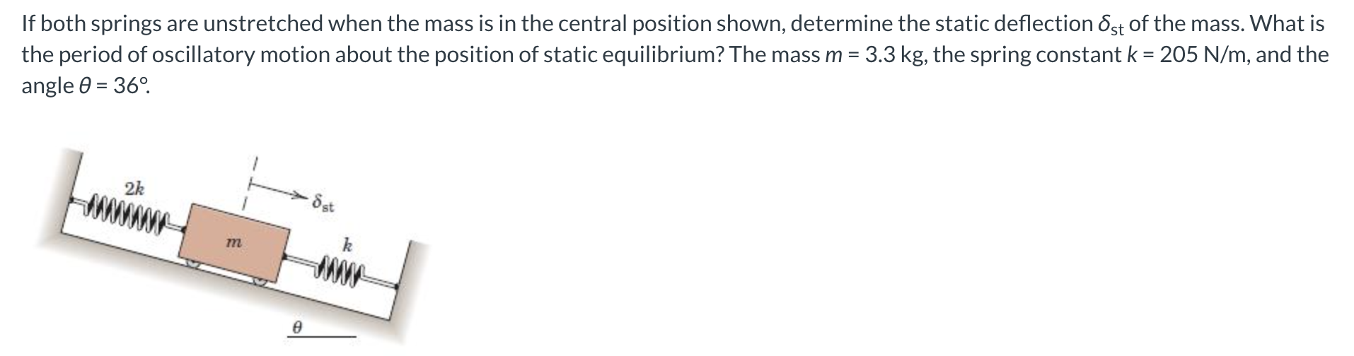 Solved If both springs are unstretched when the mass is in | Chegg.com