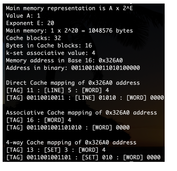 Solved Direct Cache Calculate and display the following: | Chegg.com