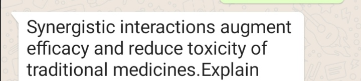 Solved Synergistic interactions augment efficacy and reduce | Chegg.com