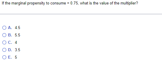 Solved If the marginal propensity to consume = 0.75, what is | Chegg.com