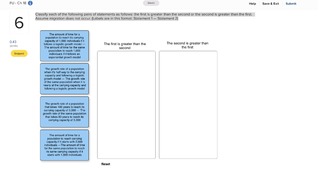 Solved Fu Ch 18 Saved Help Save And Exit Submit Classify Each