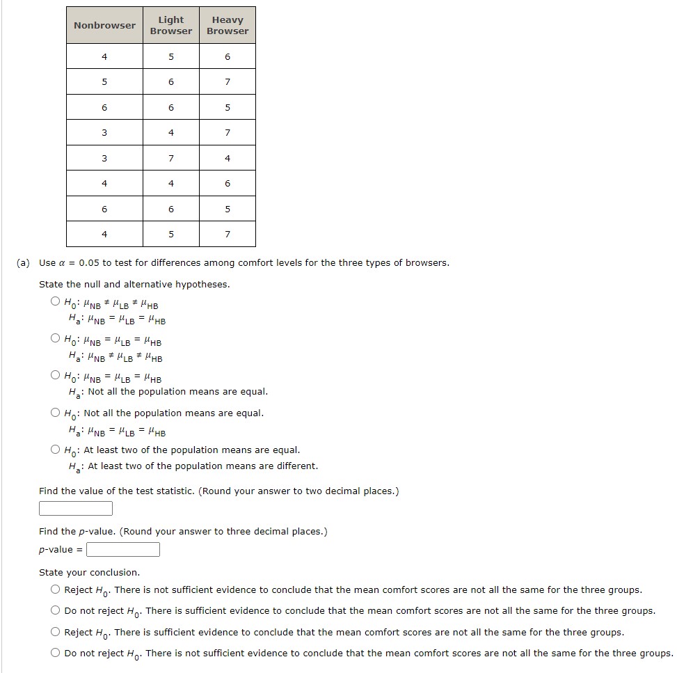 Solved In a study conducted to investigate browsing activity | Chegg.com