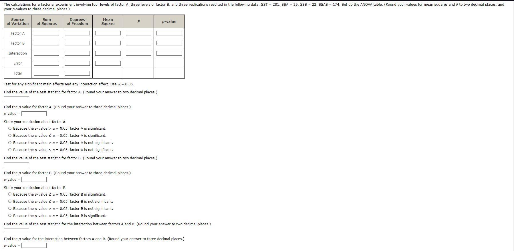 Solved your p-values to three decimal places.) Test for any | Chegg.com
