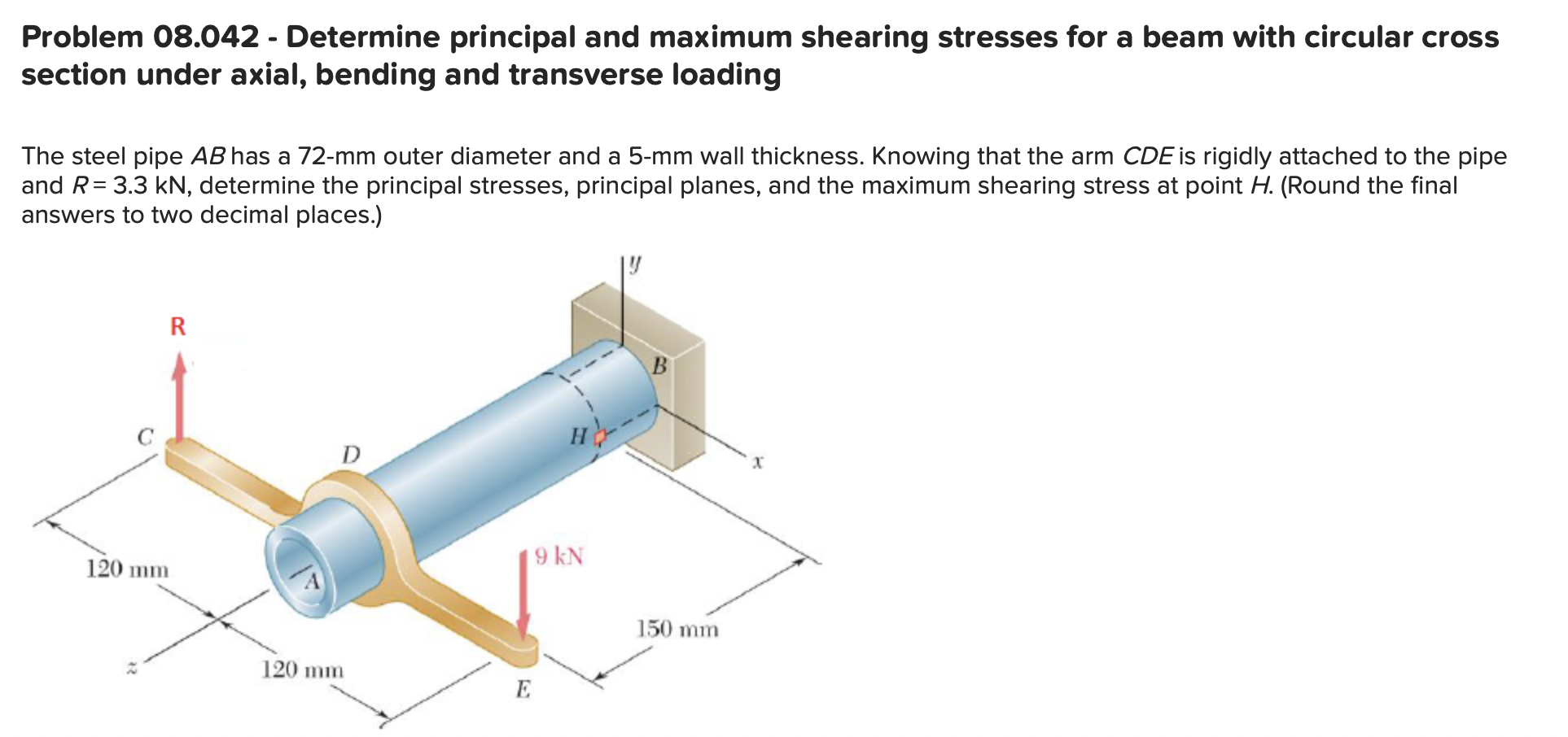 Solved Problem 08.042 - Determine principal and maximum | Chegg.com