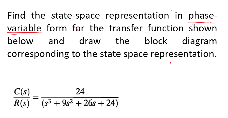Solved Find the state-space representation in phase-variable | Chegg.com