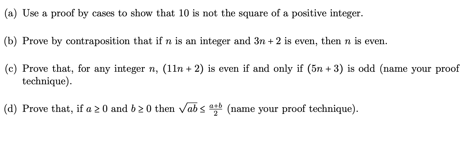 Solved (a) Use a proof by cases to show that 10 is not the | Chegg.com