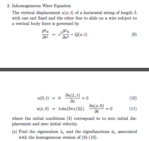 Solved 2. Inhomogeneous Wave Equation The vertical | Chegg.com