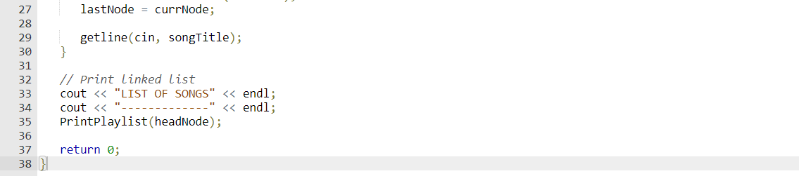 Solved Given main(), complete the SongNode class to include | Chegg.com