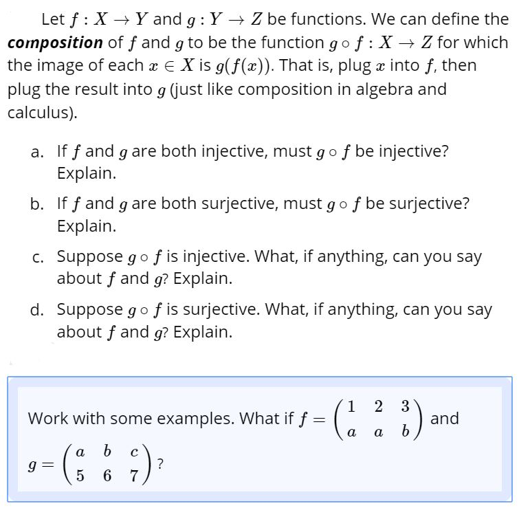 Solved Let f: X Y and g:Y → Z be functions. We can define | Chegg.com