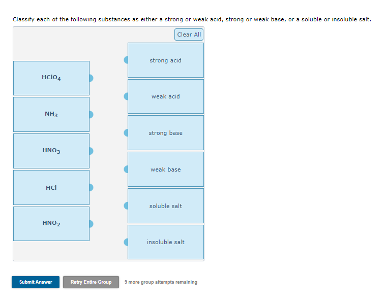 Solved Classify each of the following substances as either a | Chegg.com