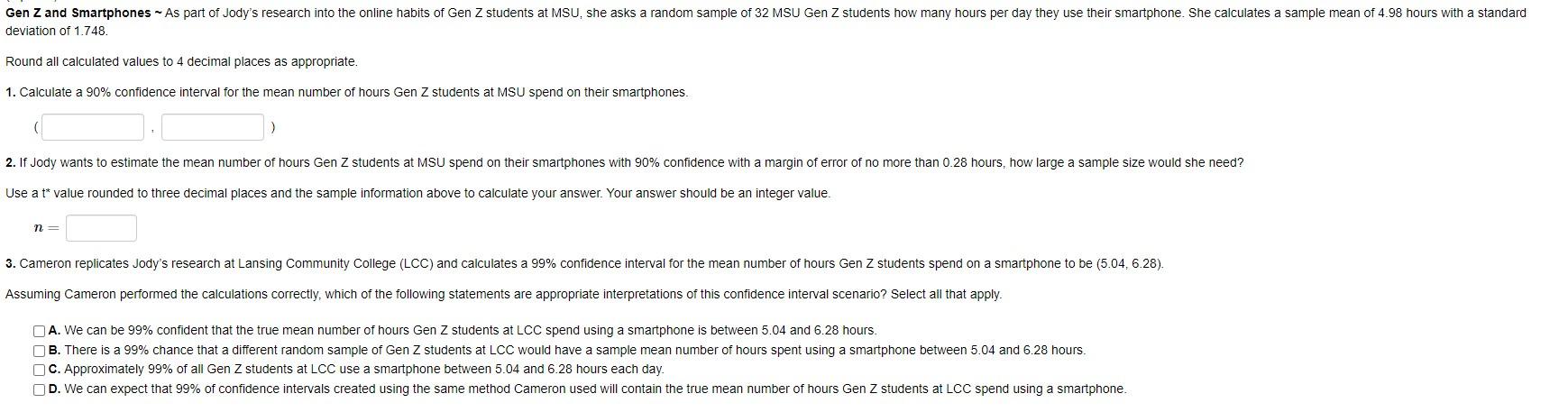 Solved deviation of 1.748. Round all calculated values to 4 | Chegg.com