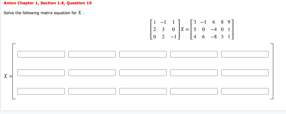 Solved Anton Chapter 1, Section 1.6, Question 19 Solve the | Chegg.com
