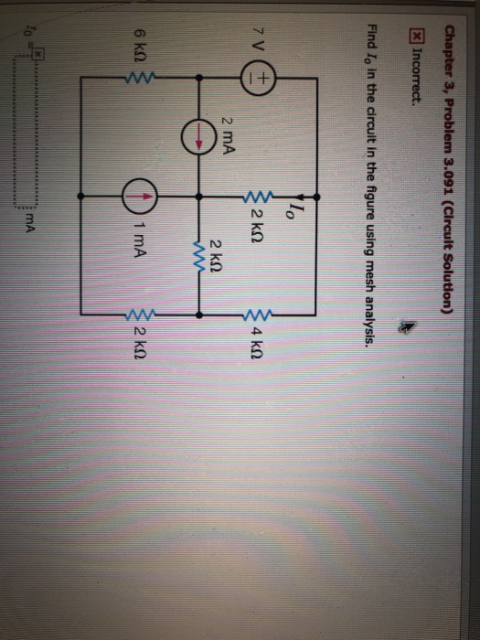Solved Chapter 3, Problem 3.091 (Circult Solution) | Chegg.com