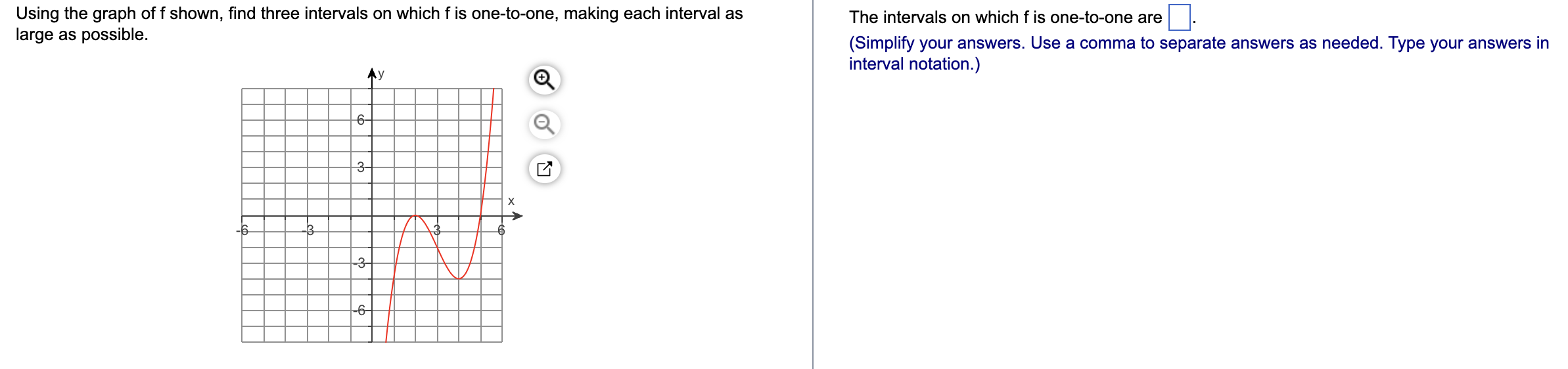 Solved Using the graph of f ﻿shown, find three intervals on | Chegg.com