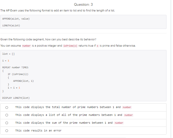 Solved Question: 3 The AP Exam uses the following format to | Chegg.com