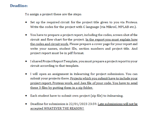 Solved EEE3205 Microcontrollers Laboratory Project List You | Chegg.com