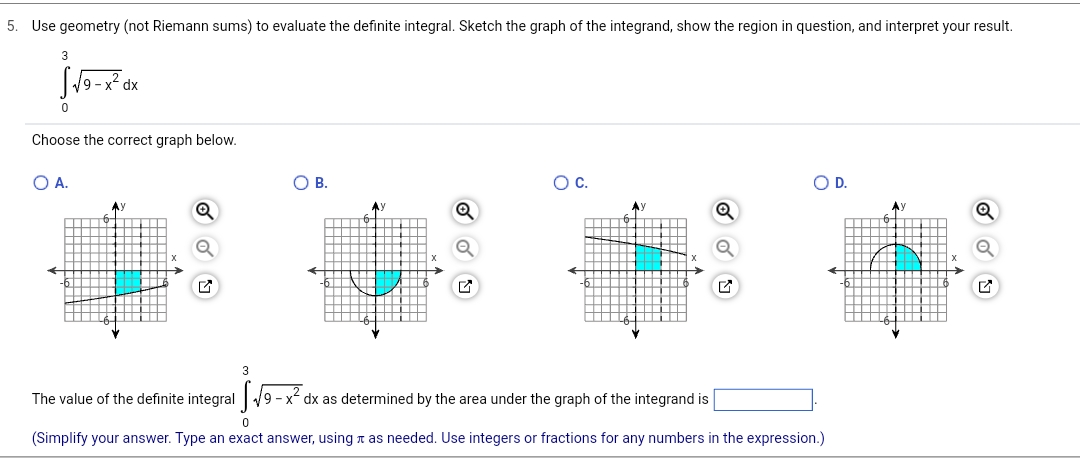 Solved 5. Use geometry (not Riemann sums) to evaluate the | Chegg.com
