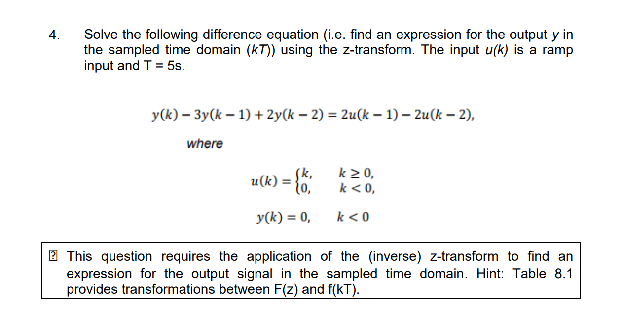 Solved Solve the following difference equation (i.e. ﻿find | Chegg.com