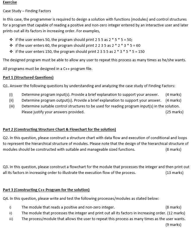 Solved Exercise Case Study - Finding Factors In this case, | Chegg.com