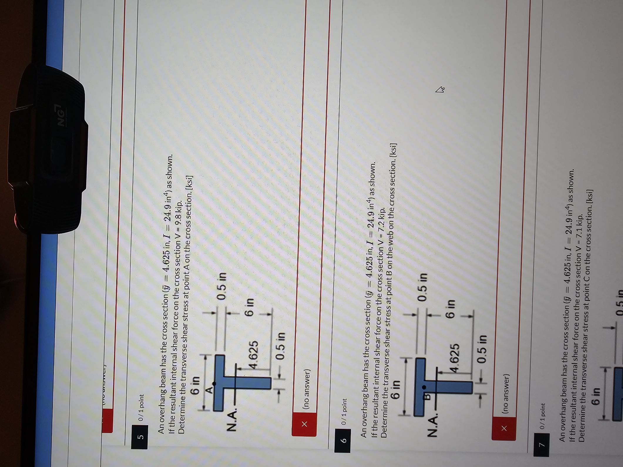 Solved An overhang beam has the cross section ( | Chegg.com