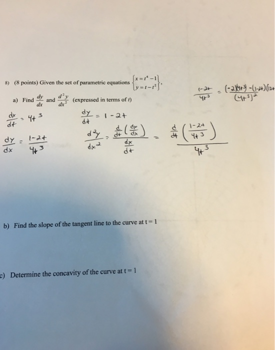 solved-given-the-set-of-parametric-equations-x-t-4-1-y-chegg