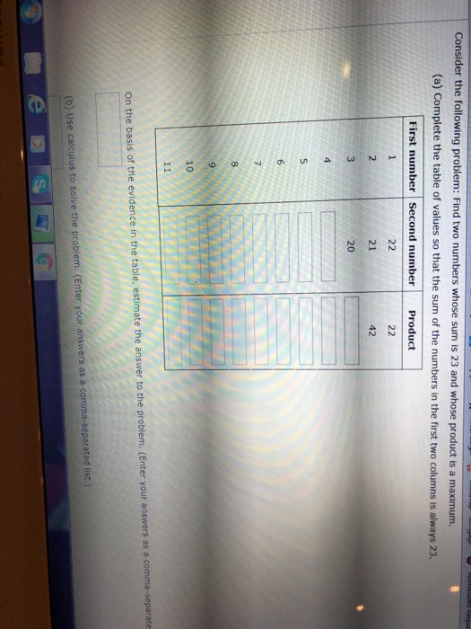 Solved Consider the following problem: Find two numbers | Chegg.com