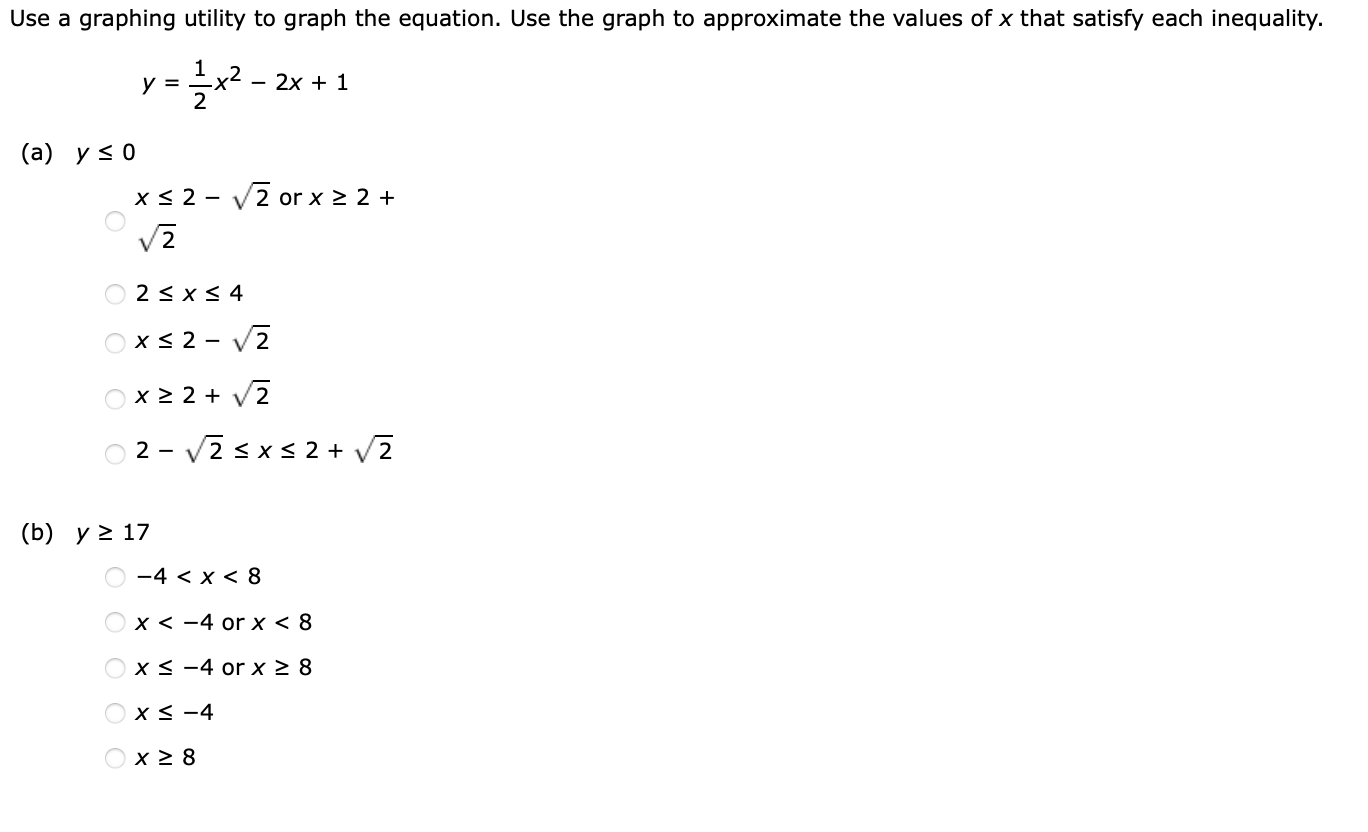Solved Use a graphing utility to graph the equation. Use the | Chegg.com