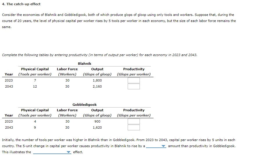 Solved 4. The catch-up effect Consider the economies of | Chegg.com