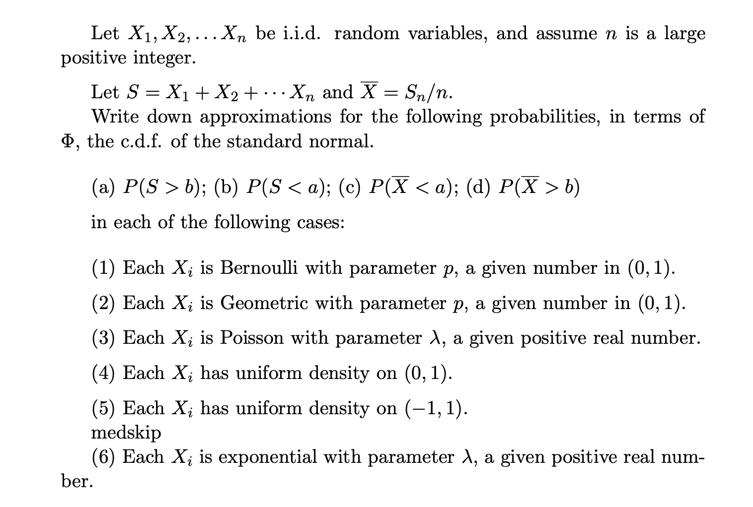 Solved Let X1,X2,…Xn be i.i.d. random variables, and assume | Chegg.com